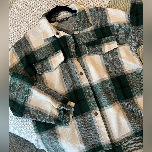 SHEIN | Jackets & Coats | Plaid Flannel Jacket Shacket | Poshmark